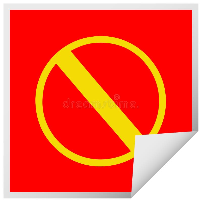 Cartoon No Entry Allowed Sign Symbol Cute Illustration Retro Freehand ...