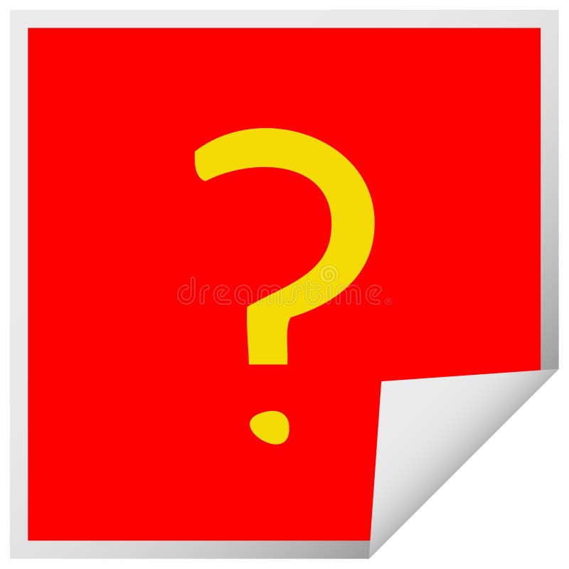 Square Peeling Sticker Cartoon Question Mark Stock Vector ...