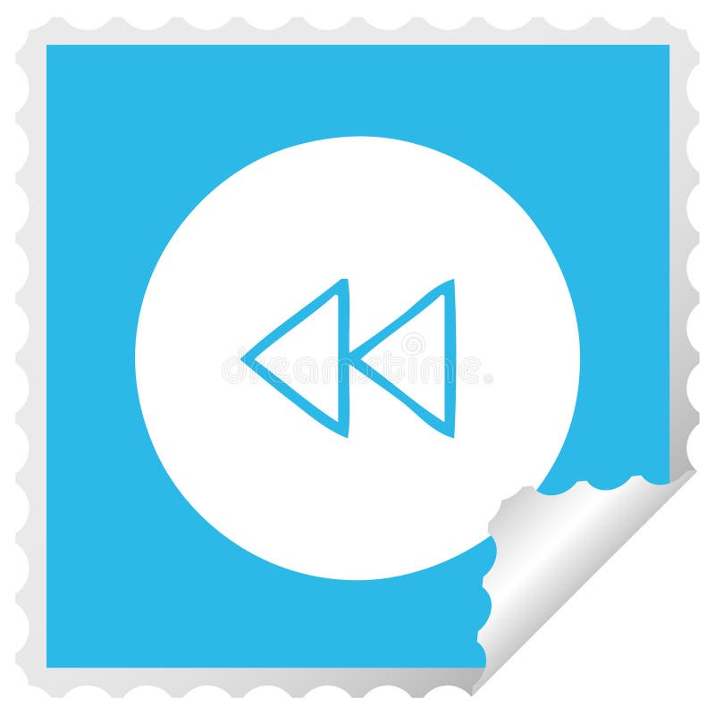 Square Peeling Sticker Cartoon Rewind Button Stock Vector ...