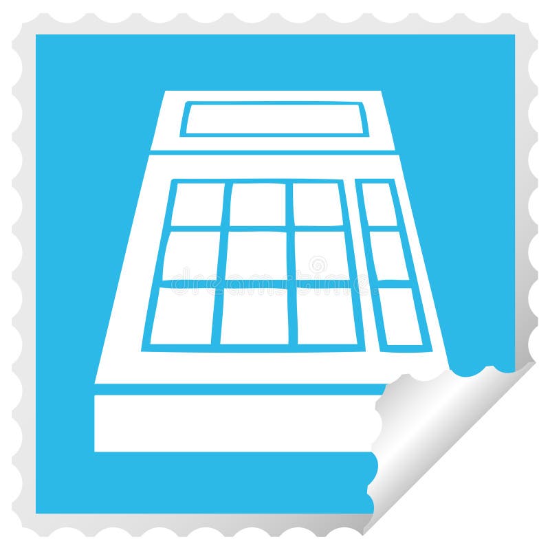 Square Peeling Sticker Cartoon School Calculator Stock Illustrations ...