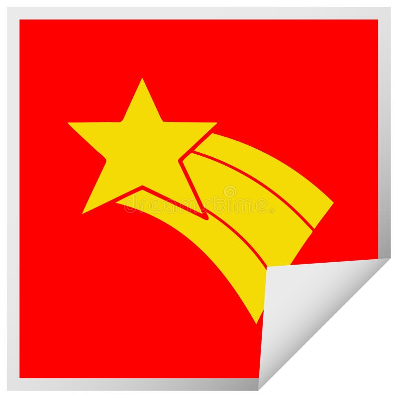 Square Peeling Sticker Cartoon Shooting Rainbow Star Stock Vector ...