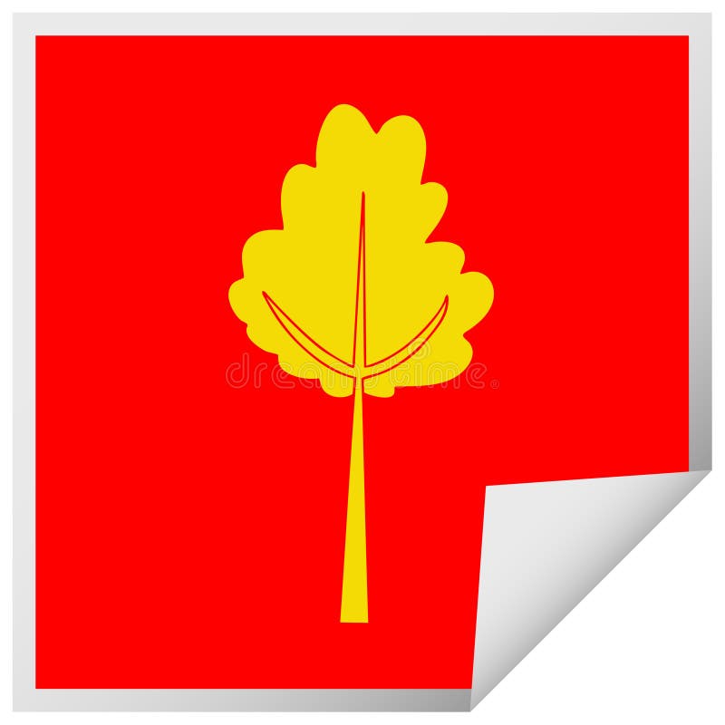 Square Peeling Sticker Quirky Cartoon Tree Stock Vector - Illustration ...