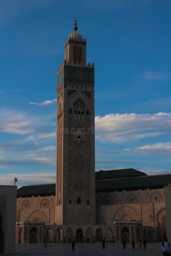 The Square with People and the Hassan II Mosque is the Largest Mosque ...