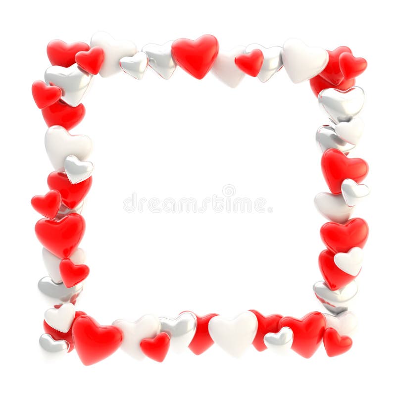 Square Photo Frame Made of Hearts Isolated Stock Illustration ...