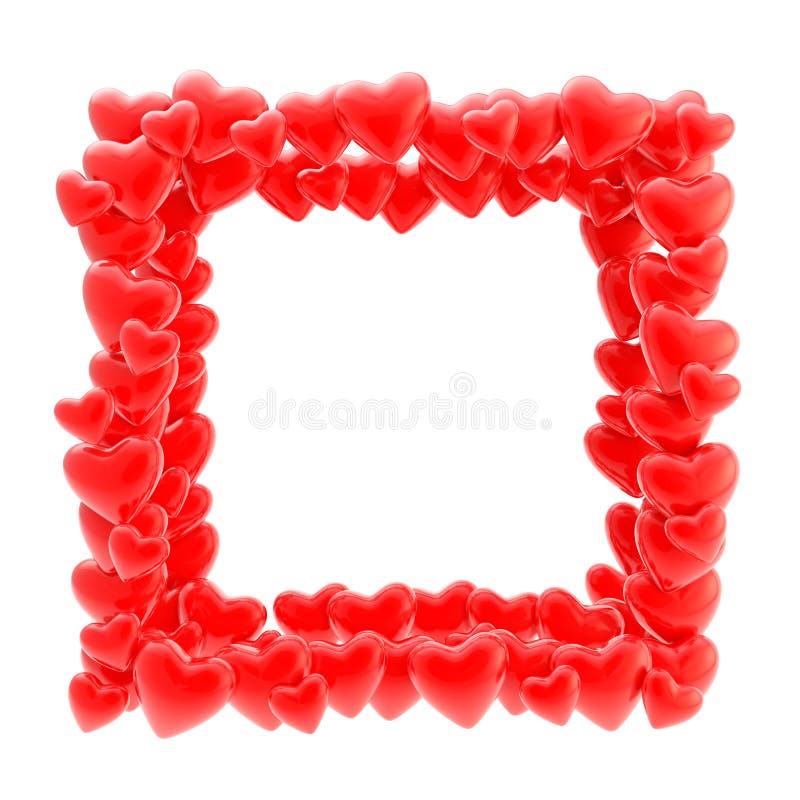 Square Photo Frame Made of Hearts Isolated Stock Illustration ...