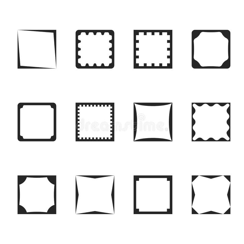 Square Photo Frames Set with Different Design. Stock Vector ...