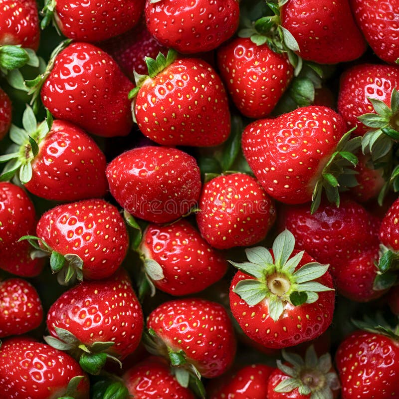 Square Photo with Lots of Strawberries Top View. Stock Illustration ...