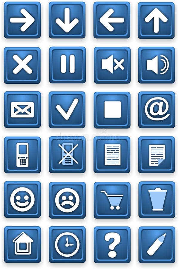 Square Pictograms of Blue Color Stock Illustration - Illustration of ...
