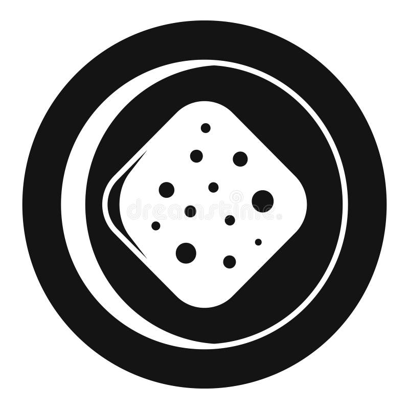 Square Piece of Cheese Being Served on a Plate Icon Stock Vector ...