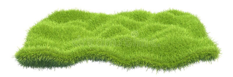 A Square Piece of Cut Grass. 3d Illustration Stock Illustration ...