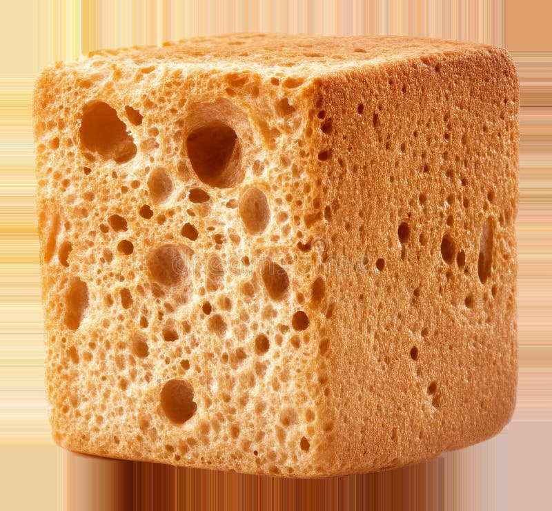 Square Piece of Porous Sponge Resembling Bread Stock Photo ...
