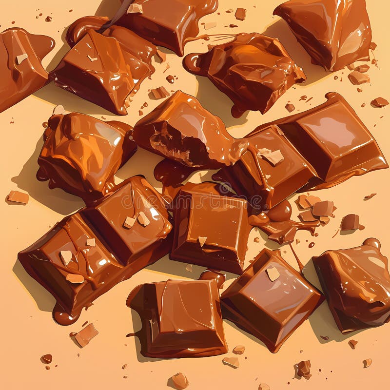 Delicious Square Peanut Chocolate, Flowing with Thick Peanut Butter and ...