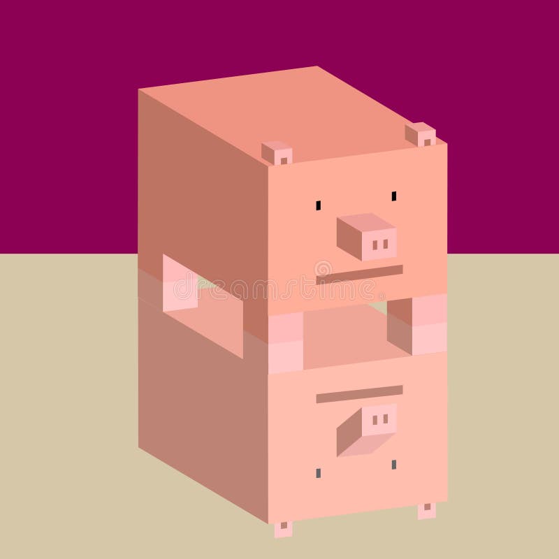 Square pig stock vector. Illustration of hogs, style, shape - 5571688