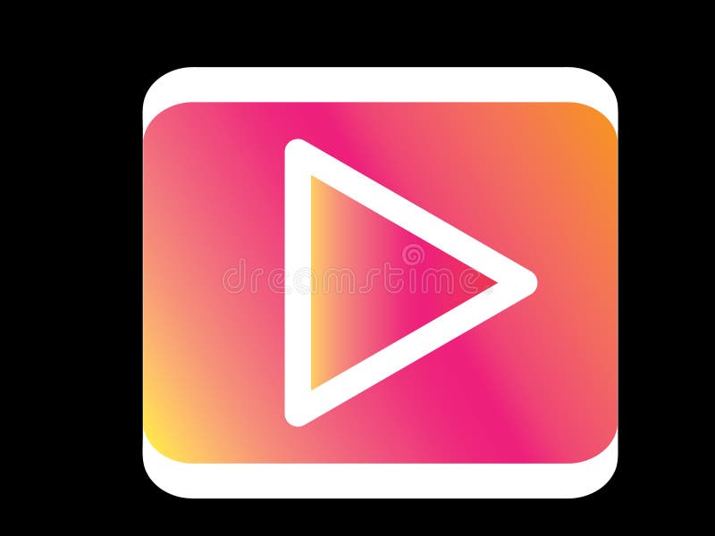 Pink Orange Play Button Icon Vector Stock Vector - Illustration of ...