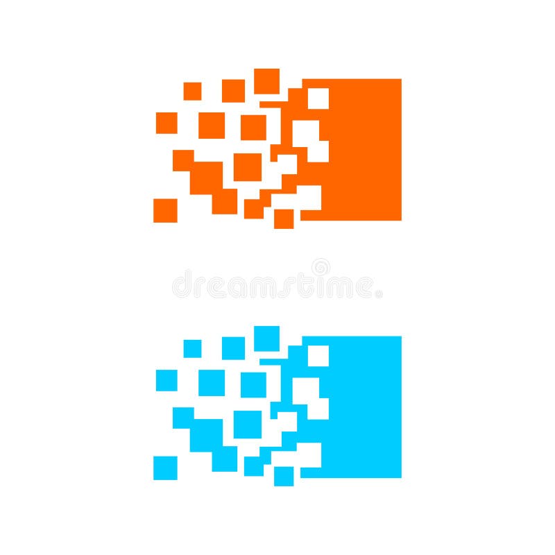 Square Pixel Spread Logo Template Illustration Design Illustration ...