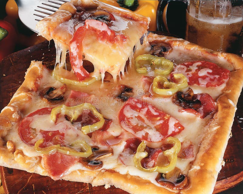 Square Pizza. stock photo. Image of composition, pizza - 9863016