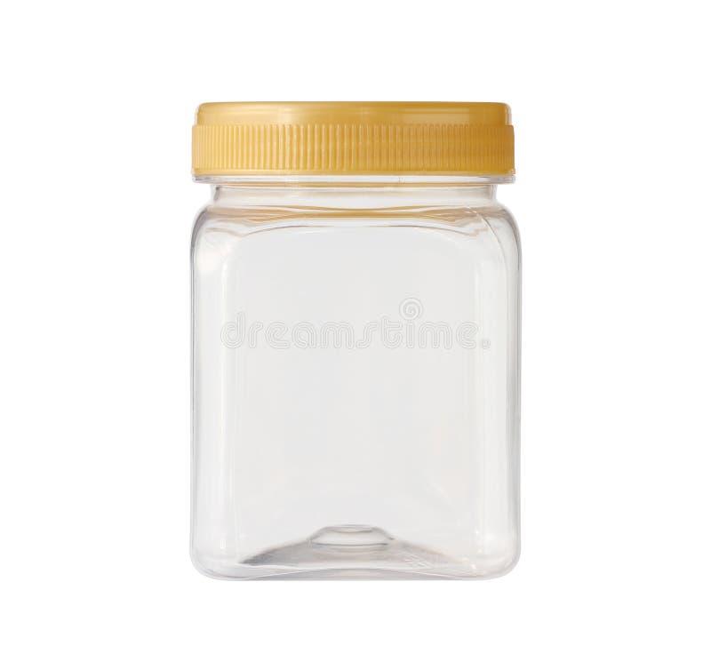Square plastic jar stock image. Image of packaging, junk - 136086833