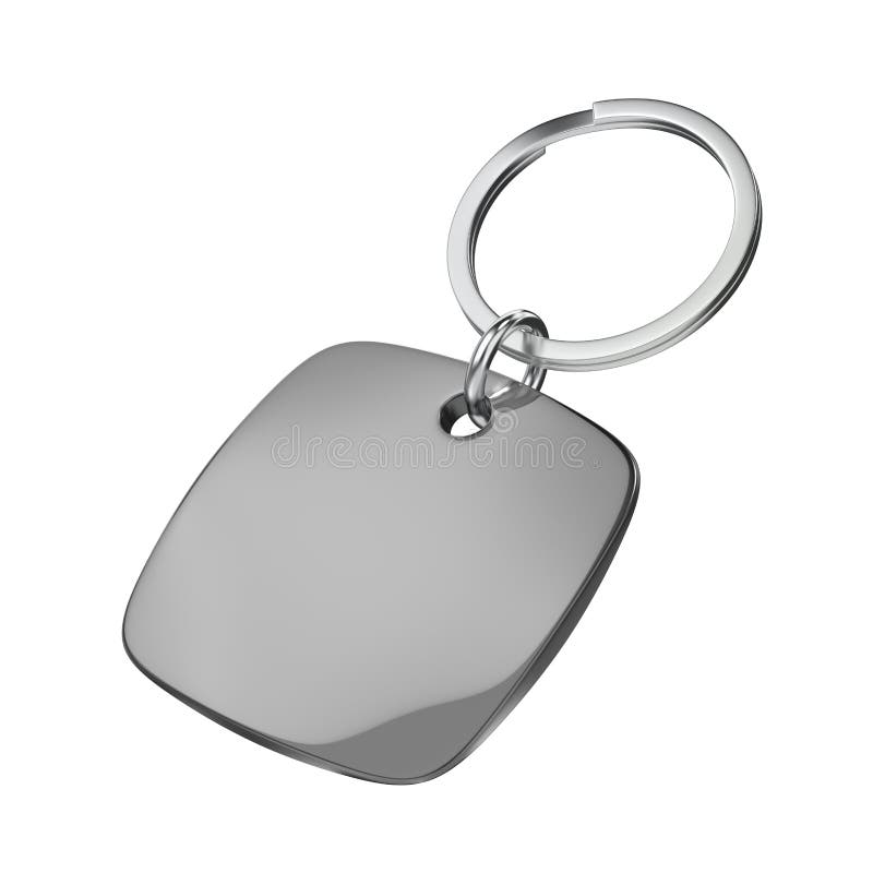 Square plastic keychain stock photo. Illustration of ring - 253708812