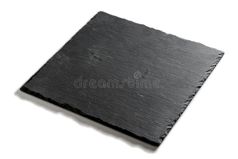 Square Plate in Black Slate Stock Photo - Image of kitchen, serving ...
