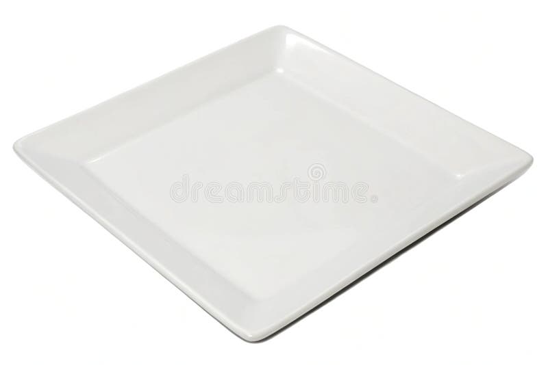 Square Plate Isolated on White with Clipping Path Included (only for ...