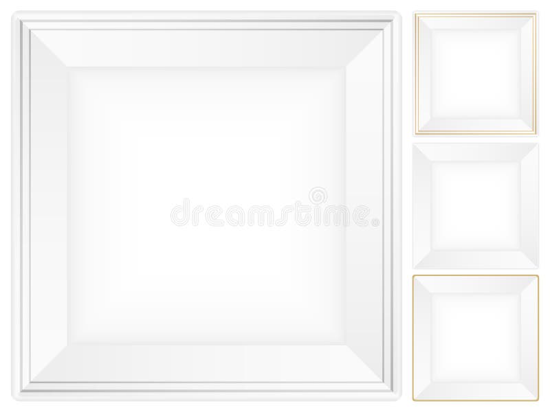 Square plate set stock vector. Illustration of plate - 16125739