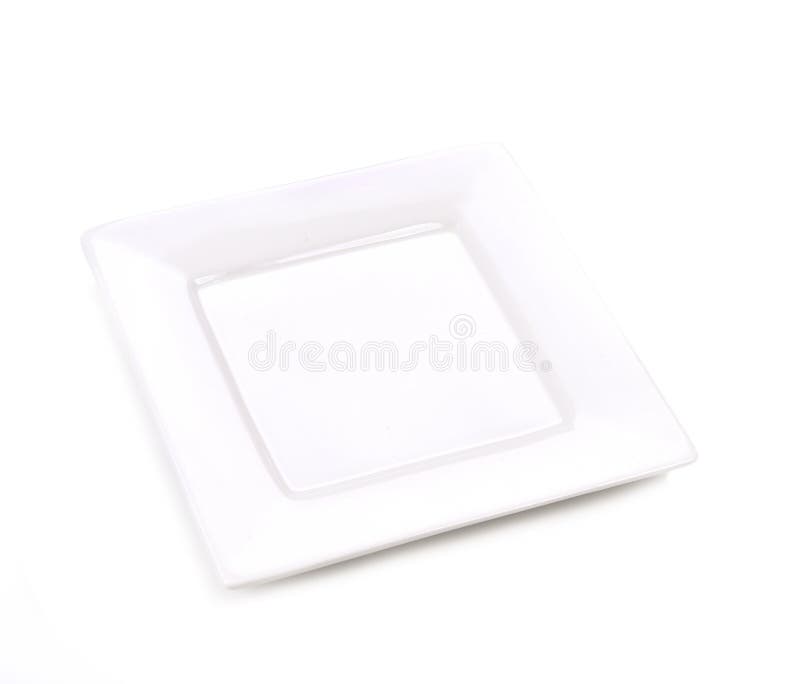 Square Plates Isolated with White Background Stock Image - Image of ...