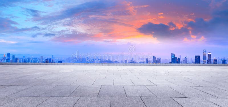 Square Platform and City Skyline in Chongqing Stock Image - Image of ...