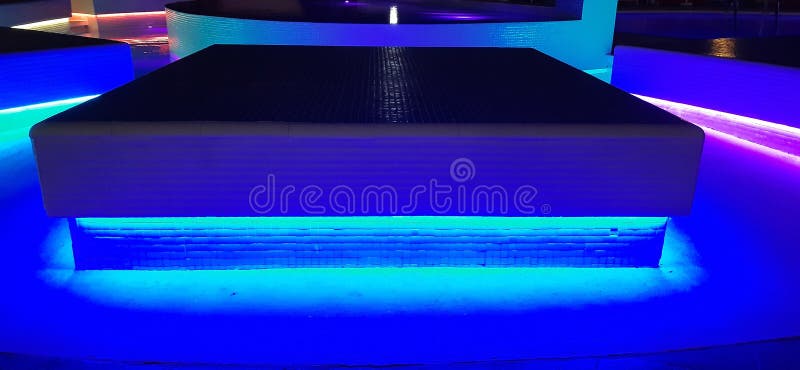 Square Platform with Led Lighting Stock Image - Image of pool, geometry ...