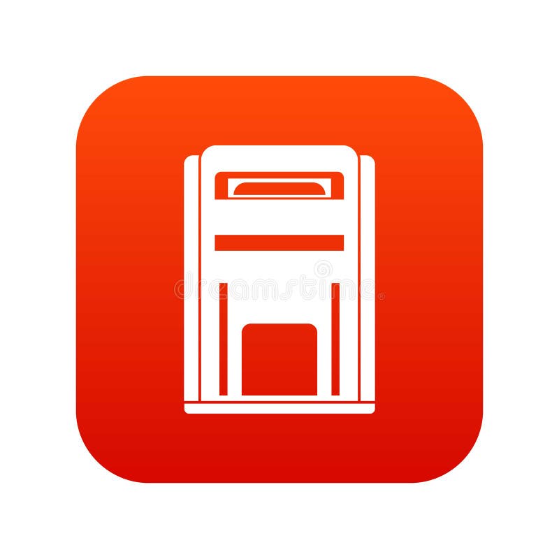 Square Post Box Icon Digital Red Stock Vector - Illustration of ...