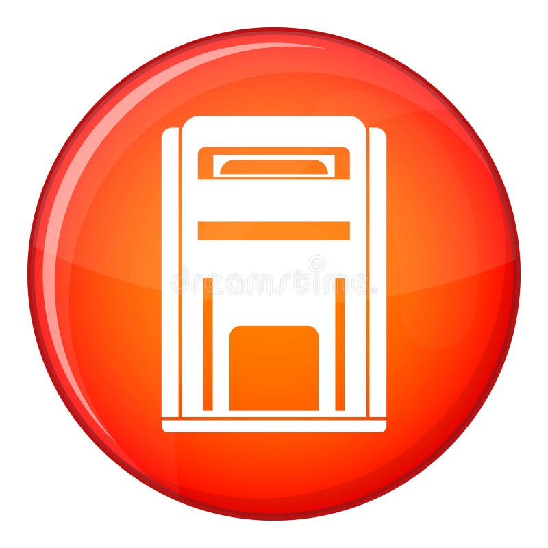 Square Post Box Icon, Flat Style Stock Vector - Illustration of await ...