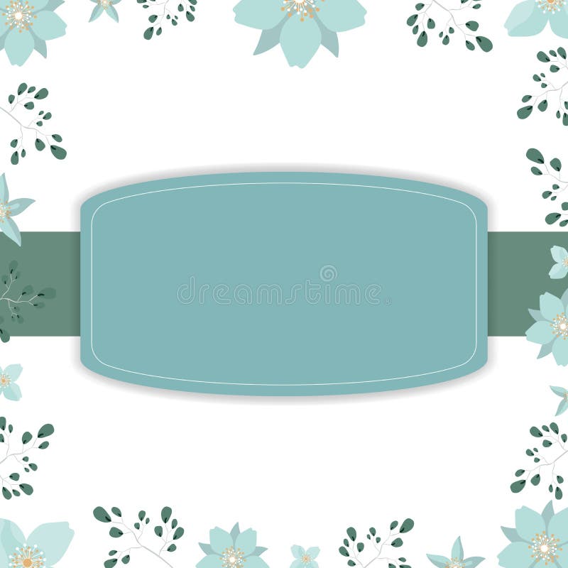 Square Postcard Template with Space for Text. Frame Made of Flowers ...