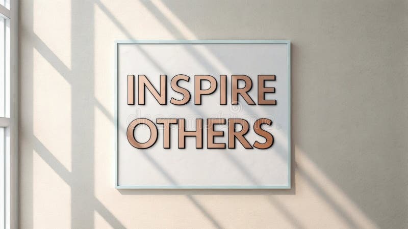 Square Minimalist Poster with Layered Bold "INSPIRE OTHERS" Text Effect ...