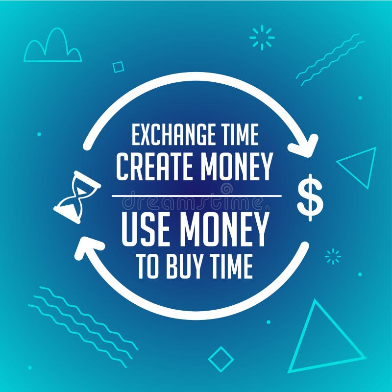 Square Poster of Money and Time Exchange Stock Vector - Illustration of ...