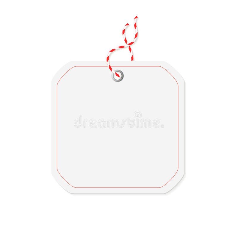 Square Price Tag with Red String Stock Vector - Illustration of sale ...