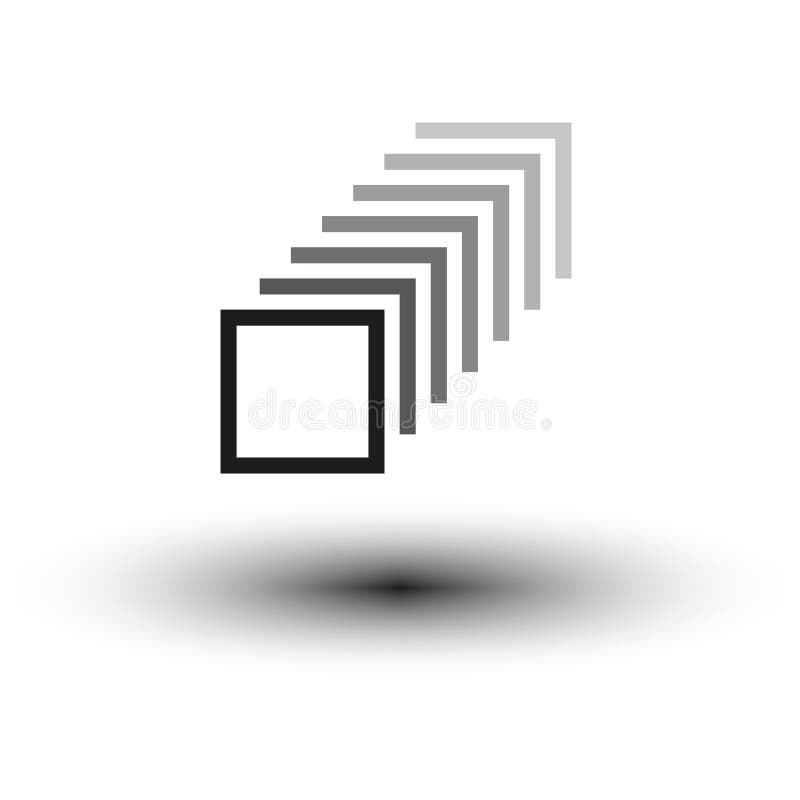 Square with Projection. Multiple Squares Behind. Creates Illusion of ...