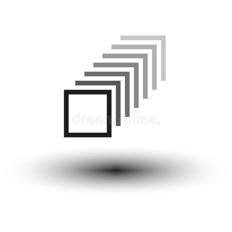 Square with Projection. Multiple Squares Behind. Creates Illusion of ...