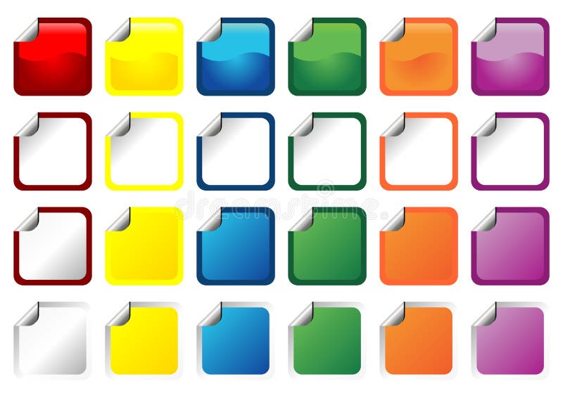 Square promo stickers stock vector. Illustration of scalable - 5478846