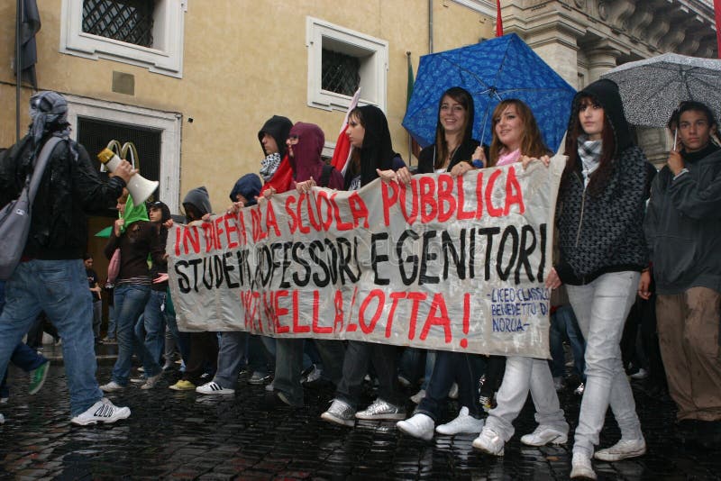 Square Protests Against the Reform of School Editorial Stock Image ...