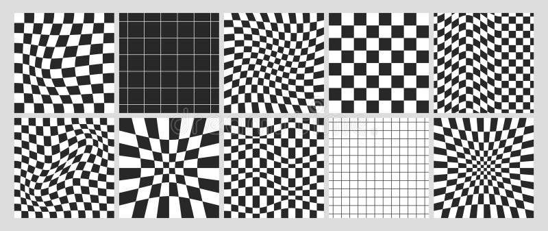 Square Psychedelic Checkerboards with Checkered Seamless Pattern with ...