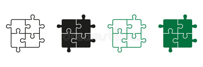 Square Puzzle. Logic Game, Teamwork, Idea Concept Stock Vector ...