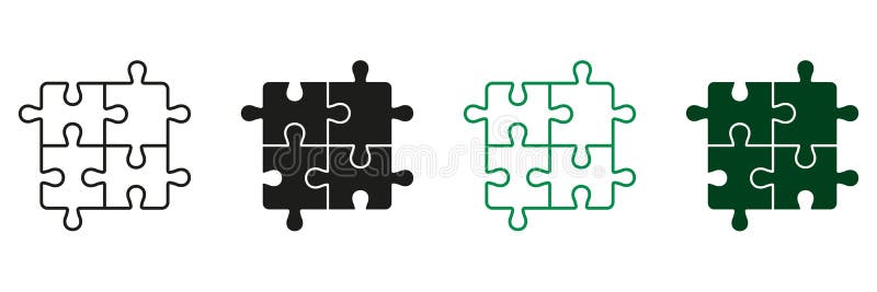 Square Puzzle. Logic Game, Teamwork, Idea Concept Stock Vector ...