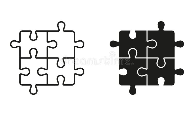 Square Puzzle. Logic Game, Teamwork, Idea Concept Stock Illustration ...