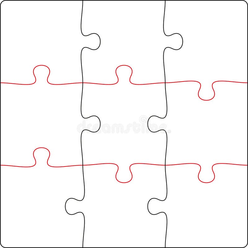 Square Puzzle, Marking in Vector Format for Cutting on a Plotter Stock ...