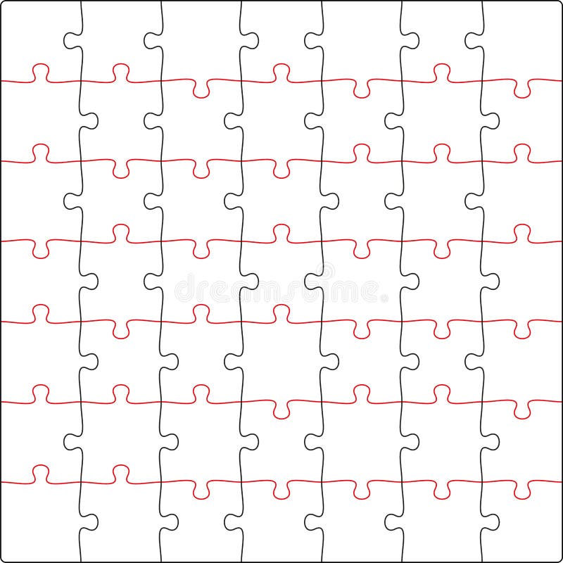 Square Puzzle, Marking in Vector Format for Cutting on a Plotter Stock ...