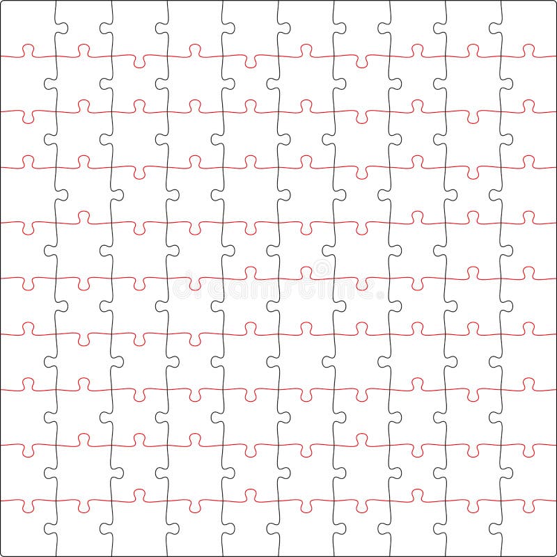 Square Puzzle, Marking in Vector Format for Cutting on a Plotter Stock ...