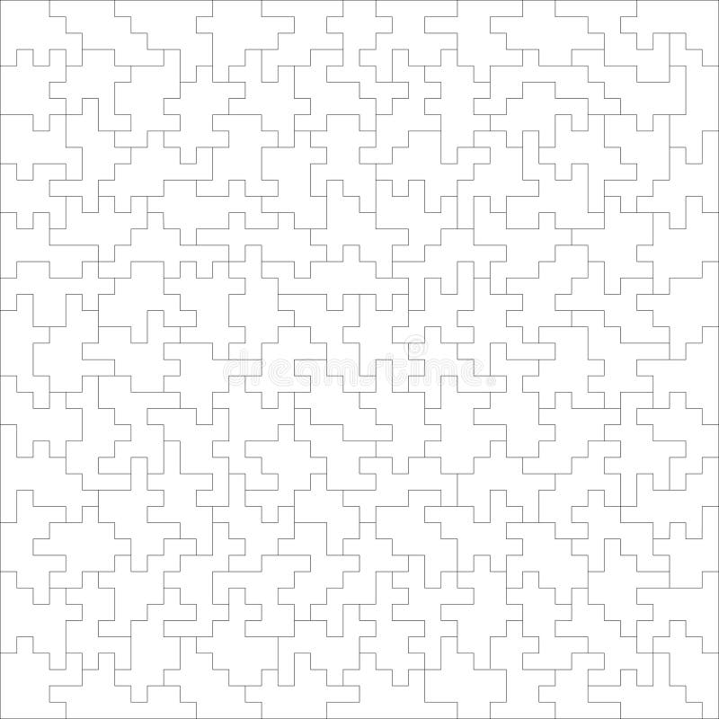 Square Puzzle Template with Shapeless Rectangular Elements Stock Vector ...