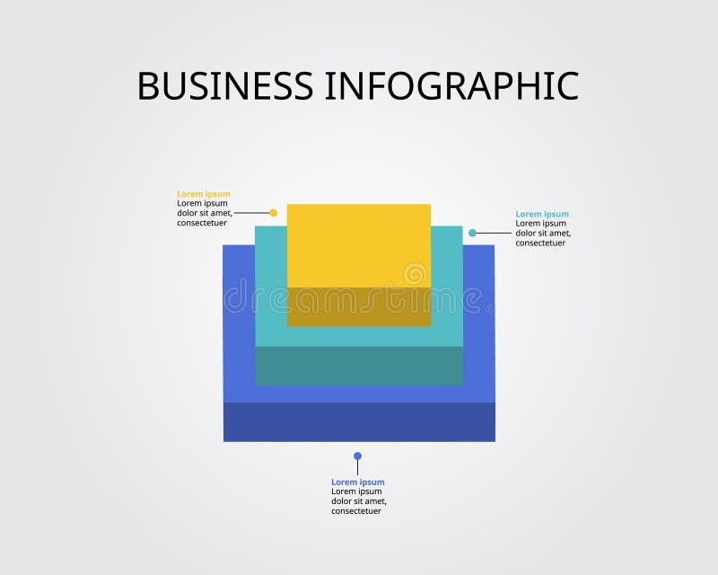 Square Pyramid Chart Template for Infographic for Presentation for 3 ...