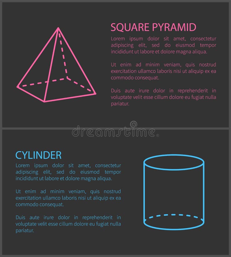 Square Pyramid Cylinder Set Vector Illustration Stock Vector ...