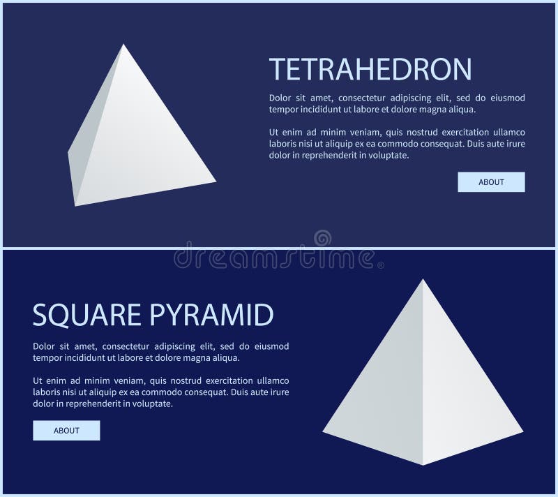Square Pyramid Tetrahedron Solid Geometric Figures Stock Vector ...