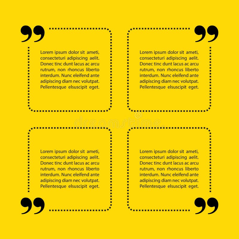 Square quote text bubbles. stock vector. Illustration of inspirational ...
